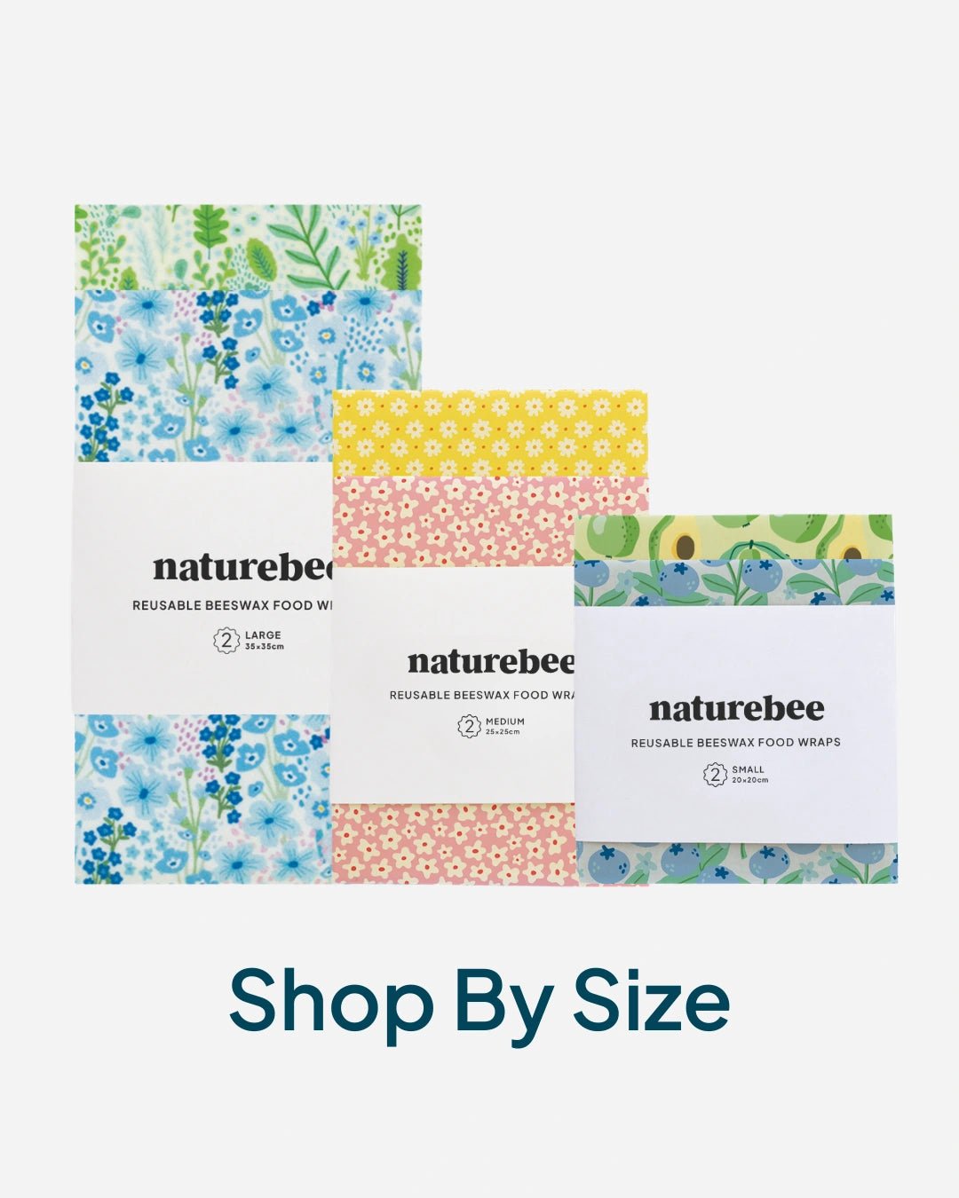 Beeswax Wraps By Size - Small, Medium, Large Food Wraps | Nature Bee ...